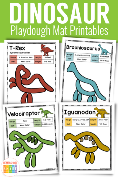 Dinosaur Playdough Mats - Homeschool Share