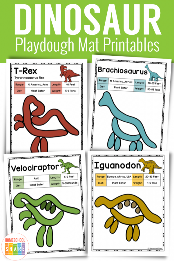 Dinosaur Playdough Mats - Homeschool Share