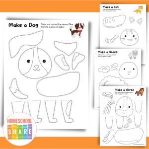 Cut and Paste Farm Animals (free printable crafts!) - Homeschool Share
