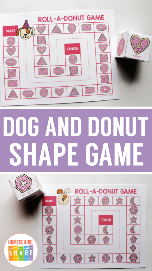 Give a Dog a Donut Shape Game Printable (free!) - Homeschool Share