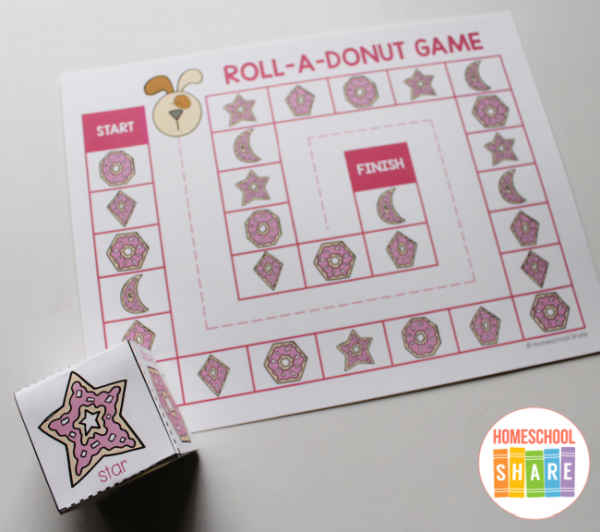 Give a Dog a Donut Shape Game Printable (free!) - Homeschool Share
