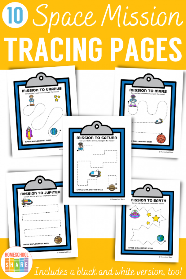 Complete Astronaut Missions with Space Tracing Worksheets - Homeschool ...