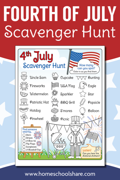 Fourth of July Scavenger Hunt (free printable!) - Homeschool Share