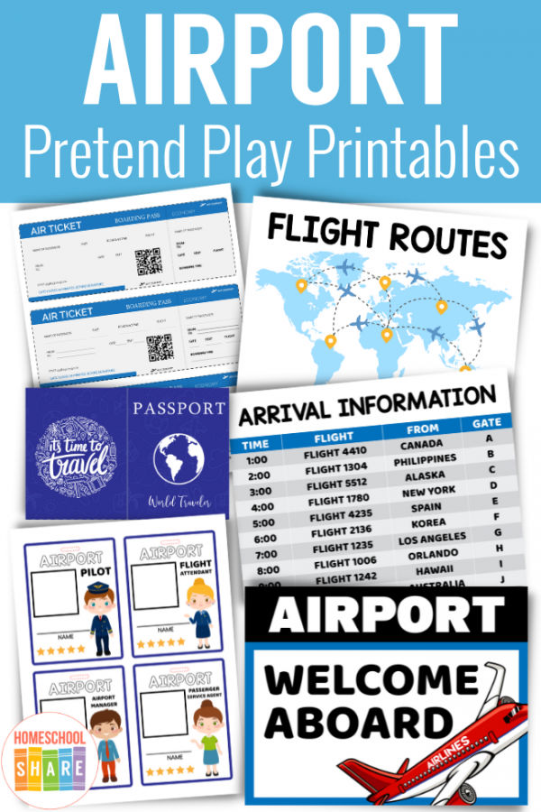 Airport Dramatic Play (free printables!) - Homeschool Share