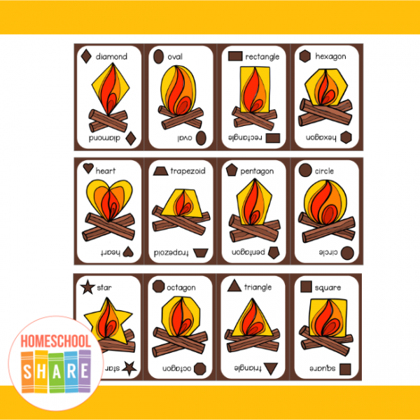 Camping Shapes Go Fish Printable Cards - Homeschool Share