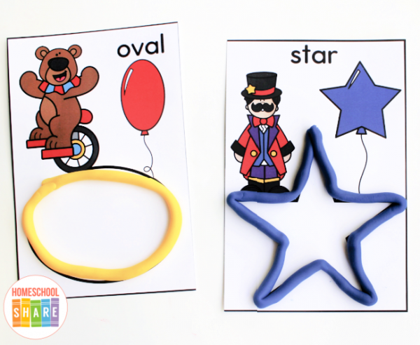 Circus Shapes Playdough Mats - Homeschool Share