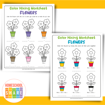 Color Mixing Worksheets (free!) - Homeschool Share