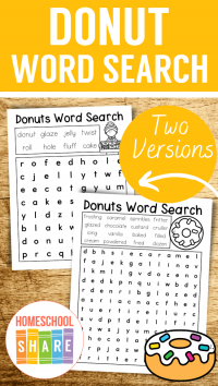 Donut Word Search - Homeschool Share