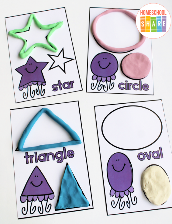Jellyfish Shape Playdough Mats (free printable!) - Homeschool Share