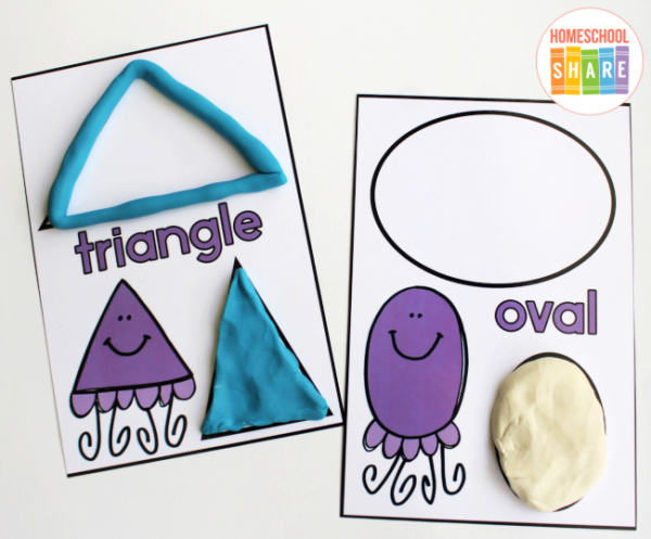 Jellyfish Shape Playdough Mats (free printable!) - Homeschool Share