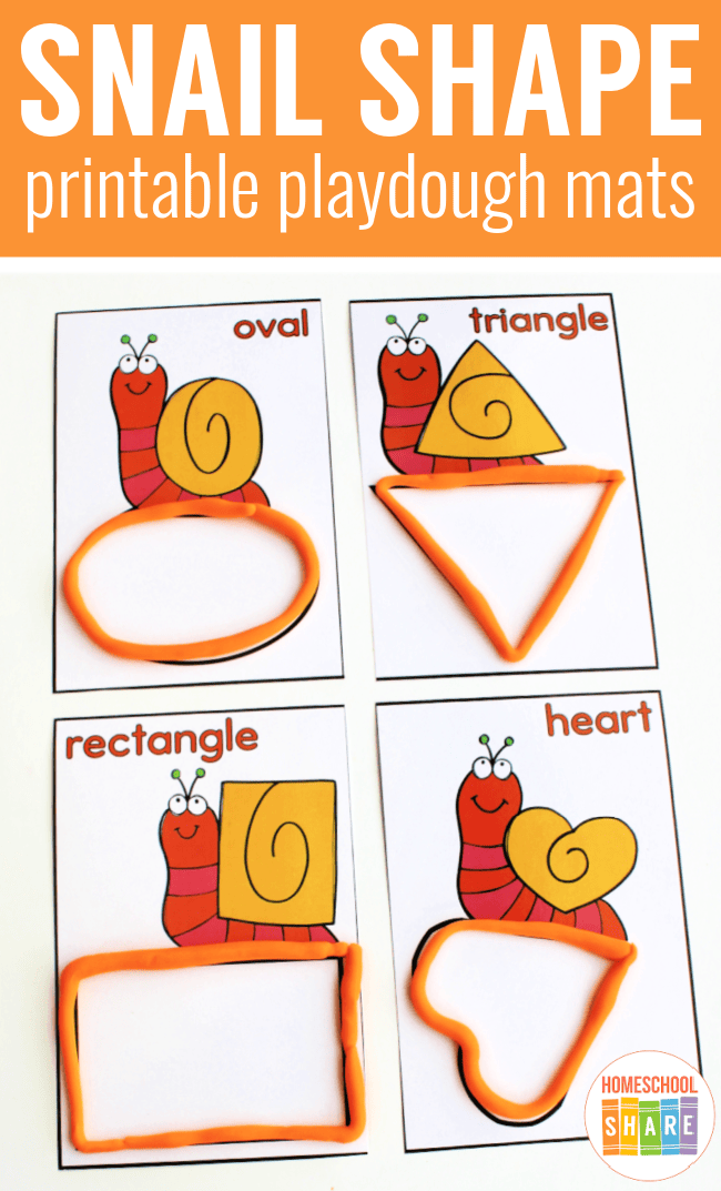 Snail Shape Playdough Mats - Homeschool Share