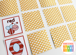 Bees & Hives Color Memory Game Printable - Homeschool Share