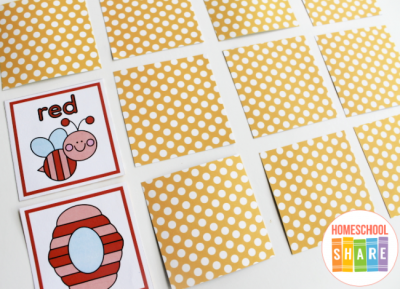 Bees & Hives Color Memory Game Printable - Homeschool Share