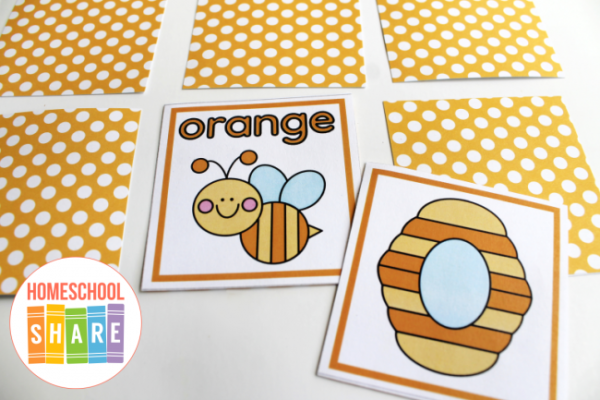 Bees & Hives Color Memory Game Printable - Homeschool Share