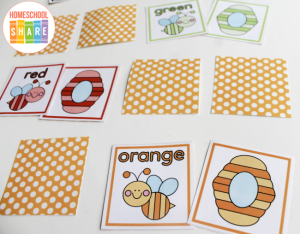 Bees & Hives Color Memory Game Printable - Homeschool Share