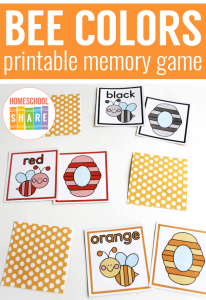Bees & Hives Color Memory Game Printable - Homeschool Share