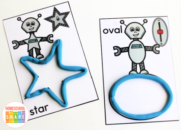 Robot Shape Playdough Mats - Homeschool Share