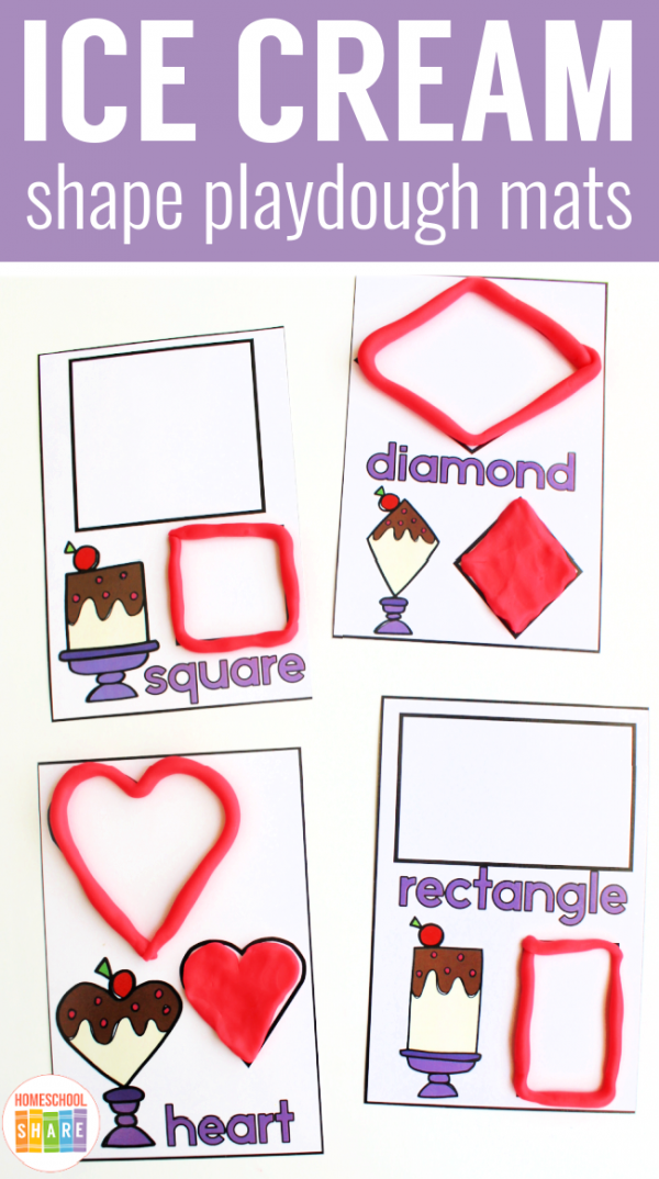 Ice Cream Shape Playdough Mats - Homeschool Share