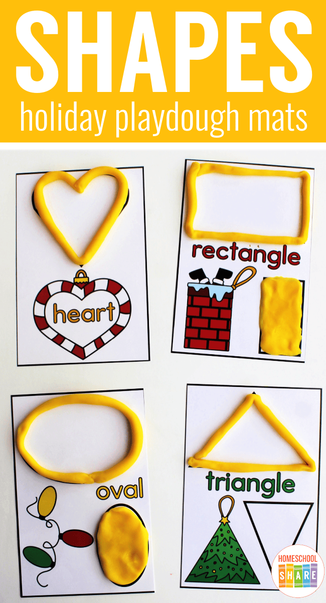 Christmas Shapes Playdough Mats (free printable!) - Homeschool Share