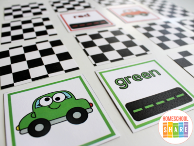 Car Colors Memory Game Printable - Homeschool Share