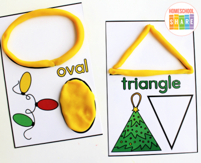 Christmas Shapes Playdough Mats (free printable!) - Homeschool Share