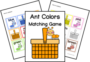 Matching Ants Color Memory Game - Homeschool Share