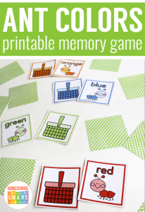 Matching Ants Color Memory Game - Homeschool Share