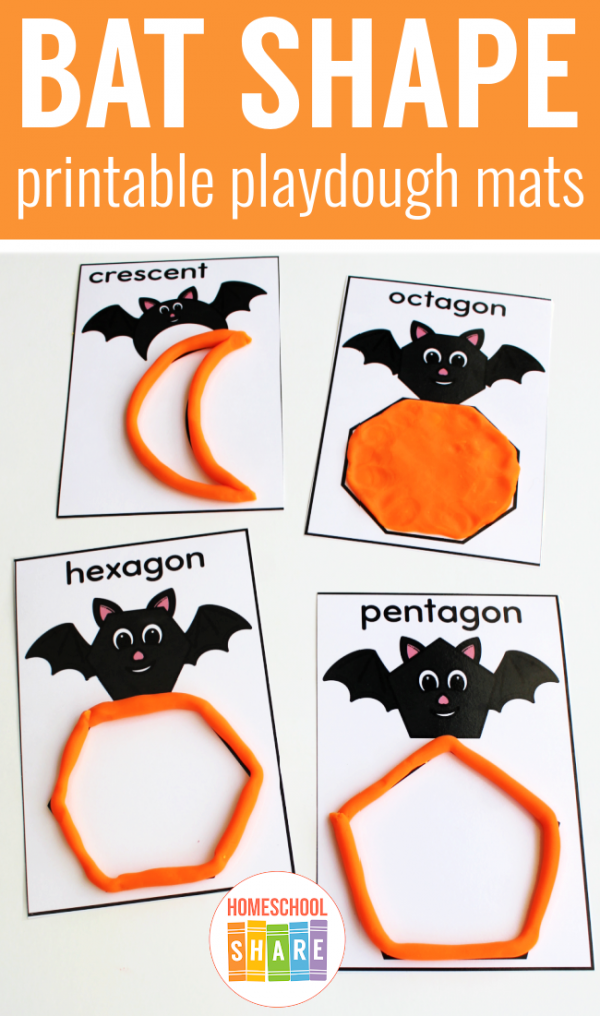 Bat Shape Playdough Mats - Homeschool Share