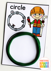 Construction Themed Shape Playdough Mats (free printable!) - Homeschool ...