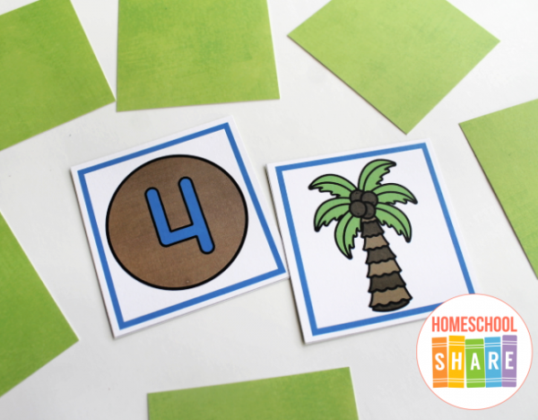 Coconut Tree Number Memory Game - Homeschool Share
