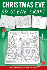 Printable Christmas Activity: Color a 3D Scene - Homeschool Share