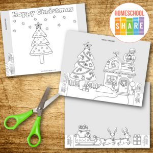 Printable Christmas Activity: Color a 3D Scene - Homeschool Share