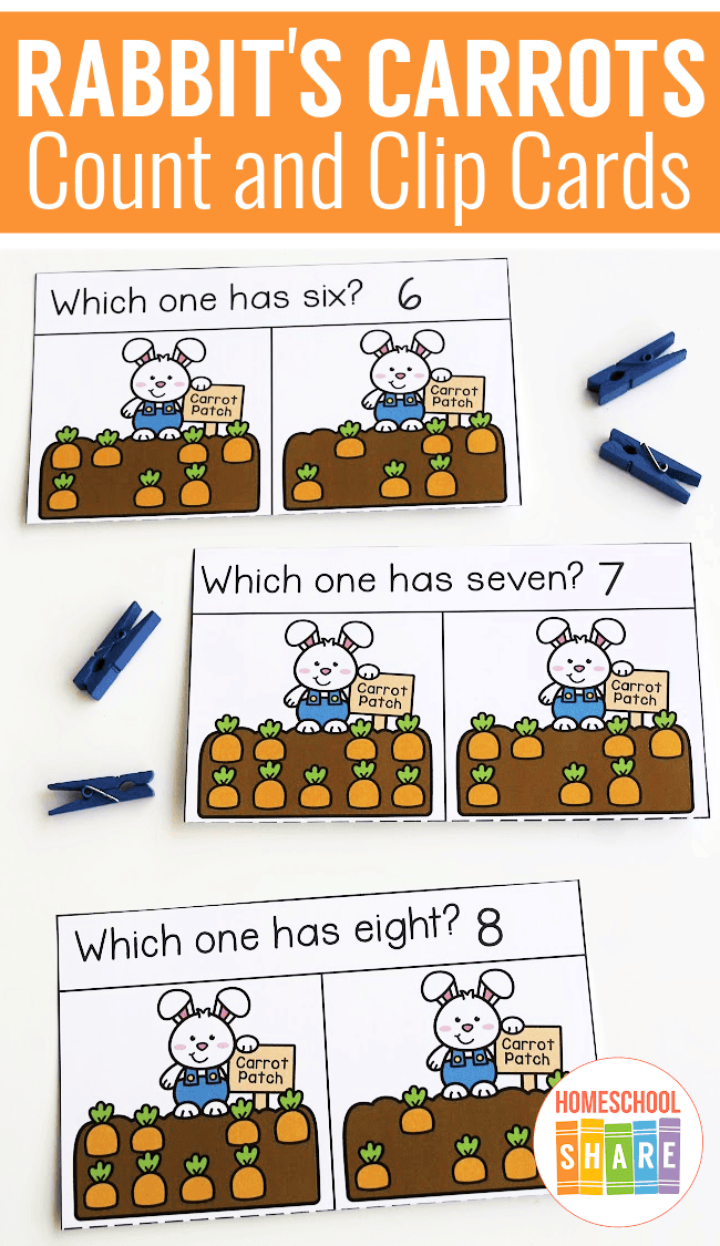 Carrot Count and Clip Cards - Homeschool Share