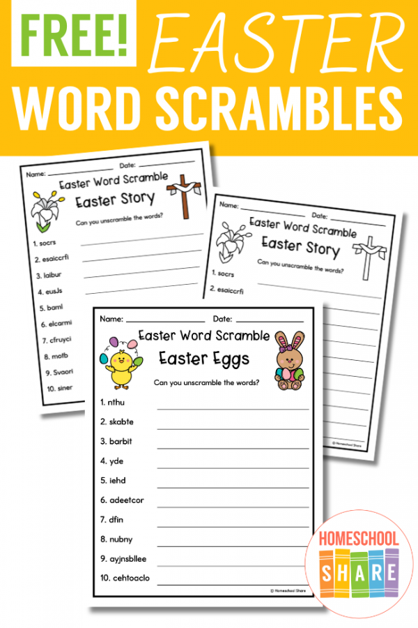 Easter Word Scramble (free printables!) - Homeschool Share