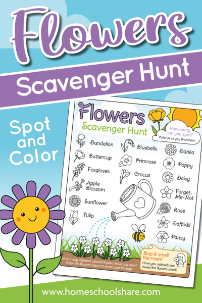 Flower Scavenger Hunt (free printable!) - Homeschool Share