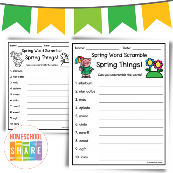 Free Spring Word Scramble Printables - Homeschool Share