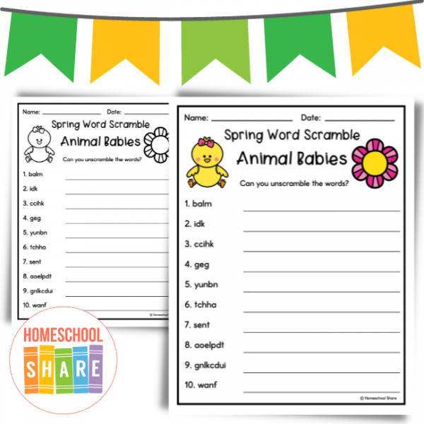 Free Spring Word Scramble Printables - Homeschool Share