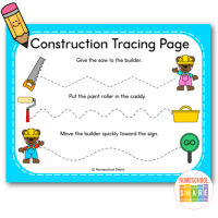 Construction Themed Tracing Worksheets - Homeschool Share