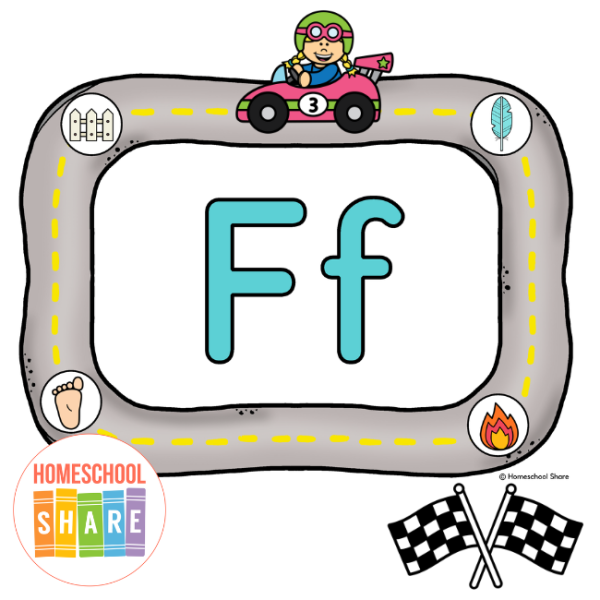 Beginning Sounds Activity: Race Around the Track - Homeschool Share