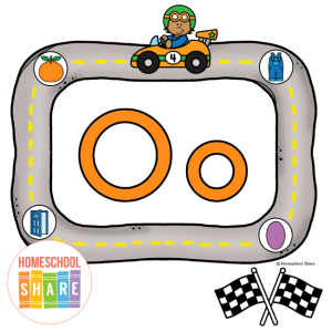 Beginning Sounds Activity: Race Around the Track - Homeschool Share