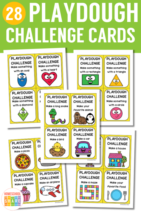 Playdough Challenge Cards (free printable!) - Homeschool Share
