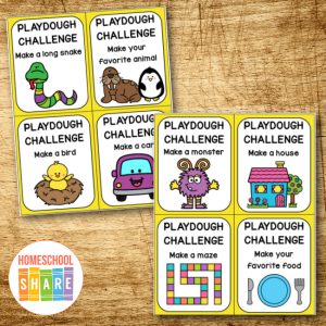 Playdough Challenge Cards (free printable!) - Homeschool Share