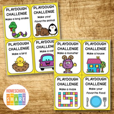Playdough Challenge Cards (free printable!) - Homeschool Share