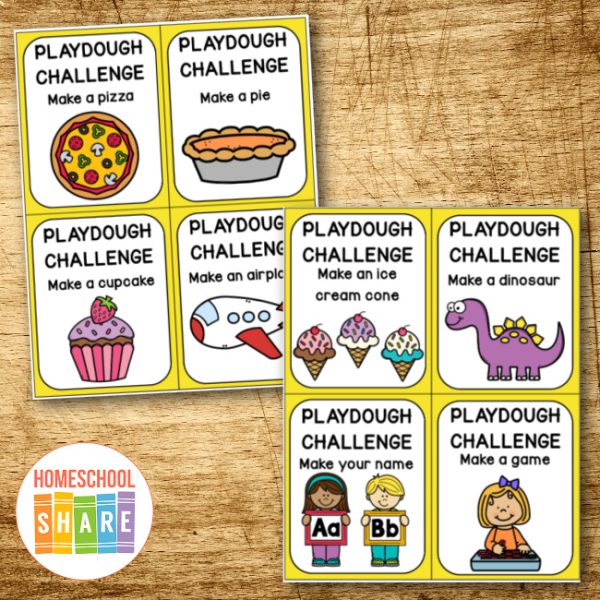 Playdough Challenge Cards (free printable!) - Homeschool Share
